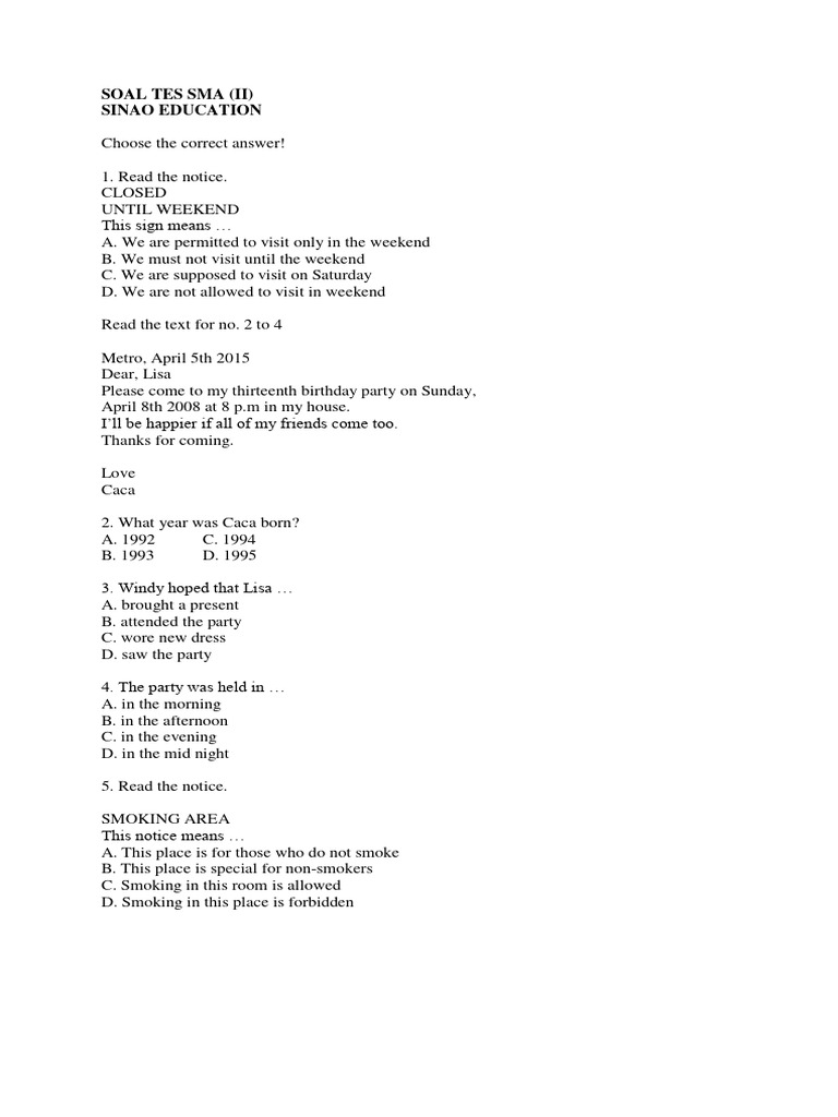 SMA Test Questions and Answers Guide | PDF | Pudding