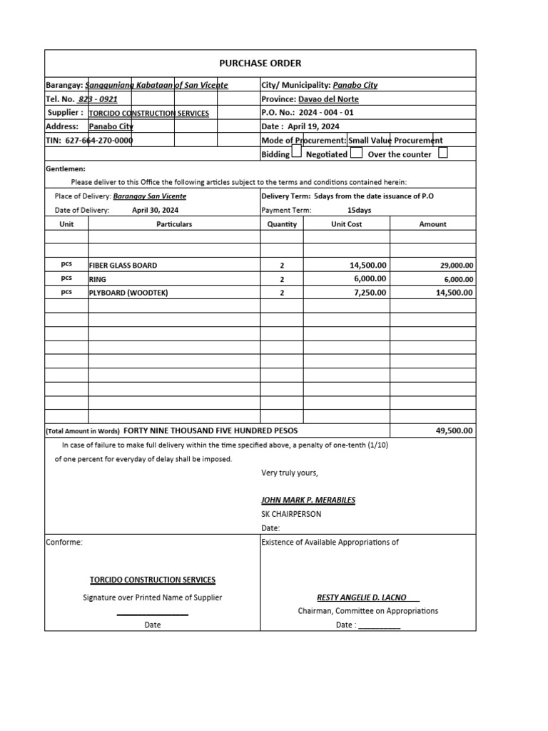 po1 and 2 | PDF | Procurement | Business