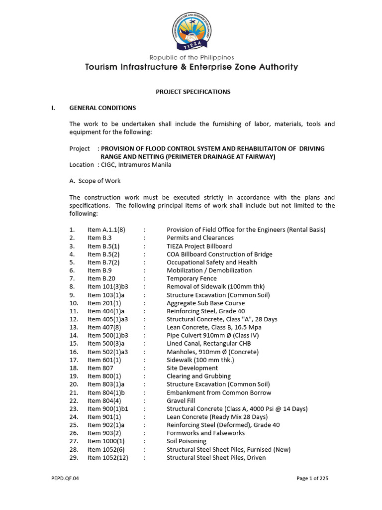 PROJECT-SPECS-FLOOD-FINAL-23-07-0011 Measurement and Payment | PDF ...