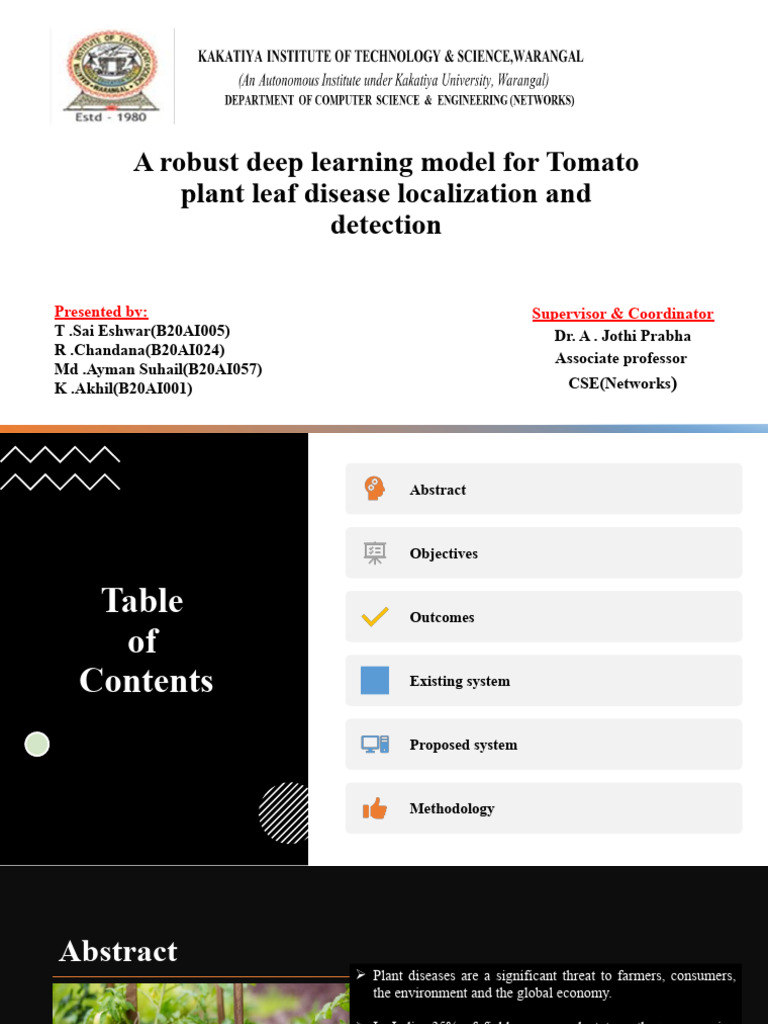 A Robust Deep Learning Model For Tomato Plant Leaf Disease Localization and Detection | PDF ...