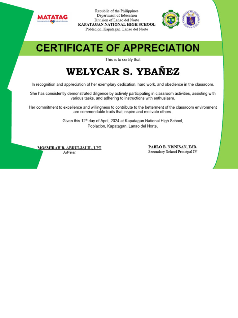 CERTIFICATE OF RECOGNITION | PDF