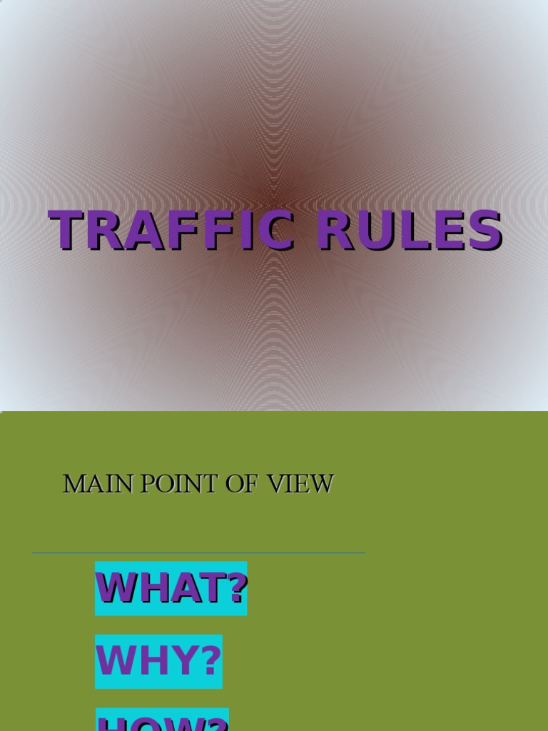 Essential Traffic Rules for Safety | PDF | Traffic | Vehicles