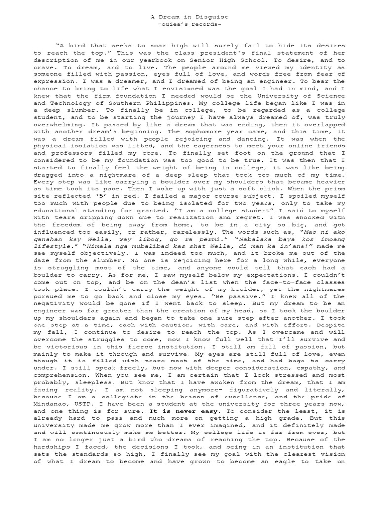 Short Story - Entry | PDF | Dream