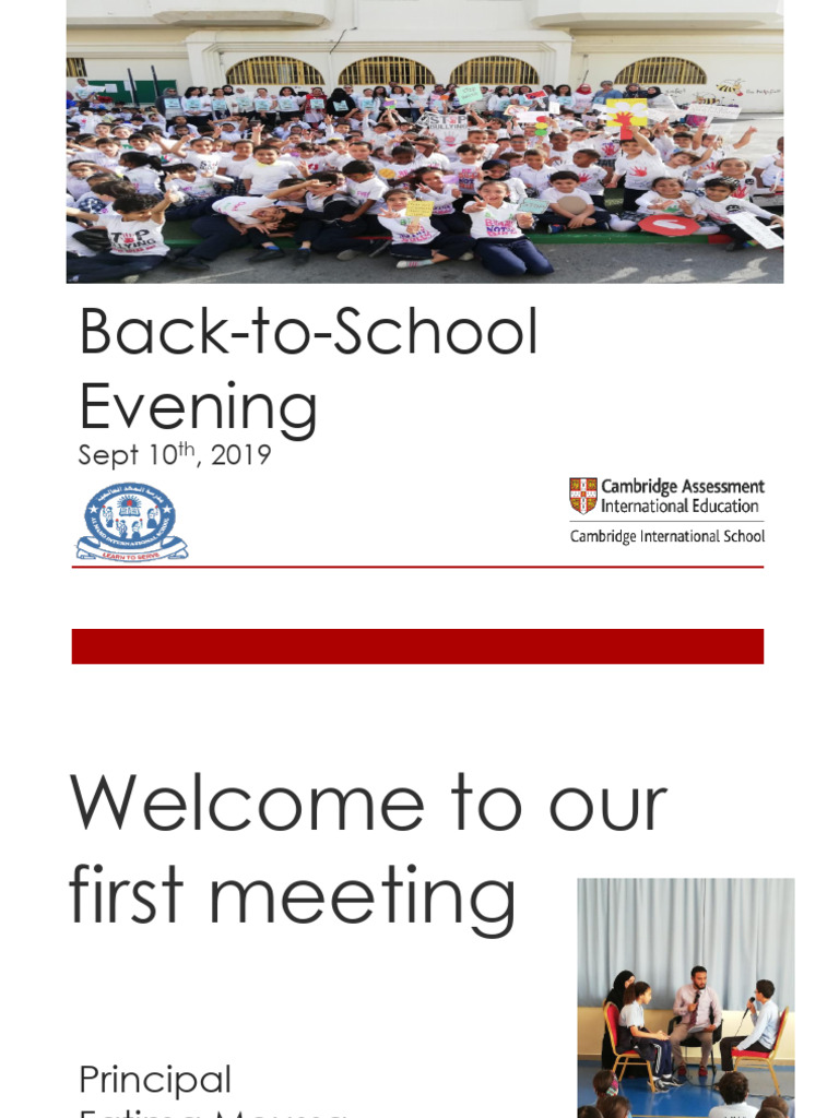 Back-to-School Meeting | PDF | Learning | Disciplines