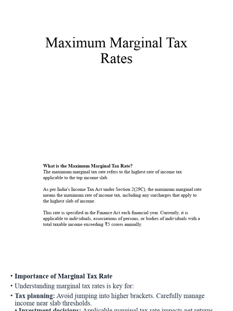 Maximum Marginal Tax Rates | PDF | Tax Rate | Taxes