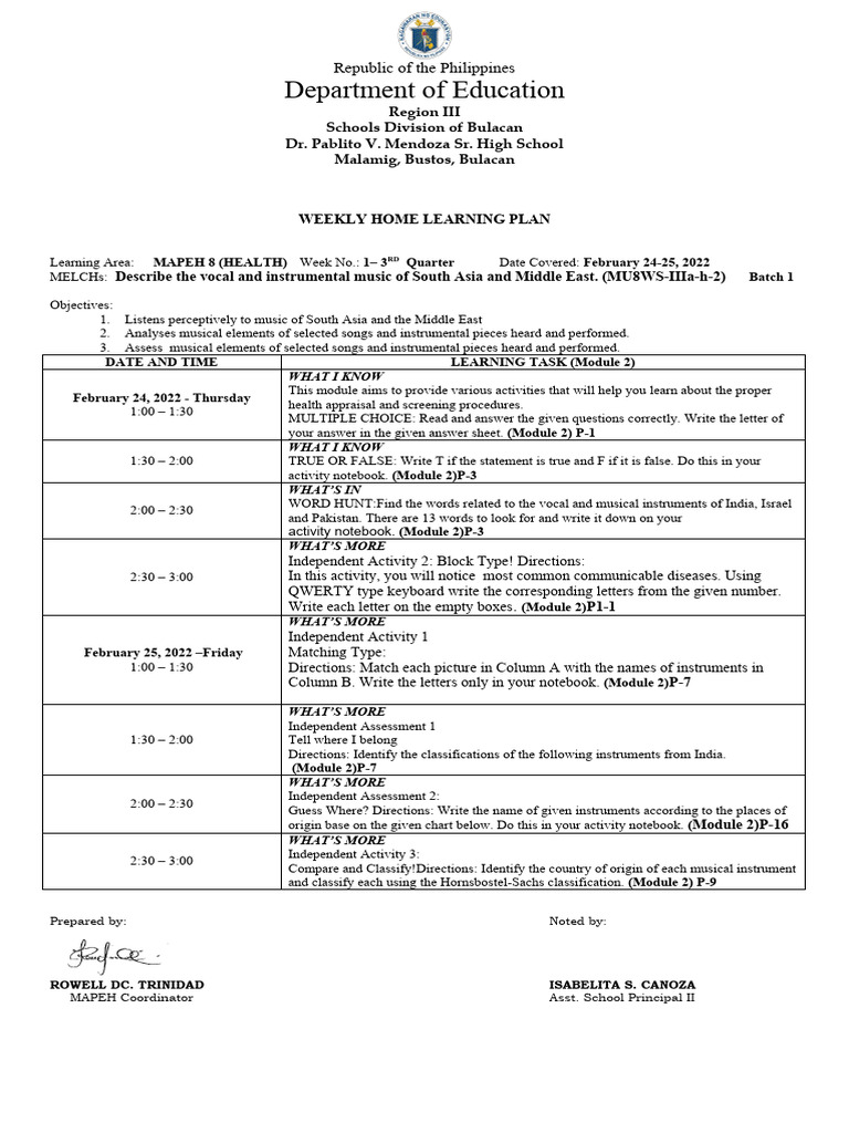 Q2 W1 WHLP MusicSoutheast | PDF