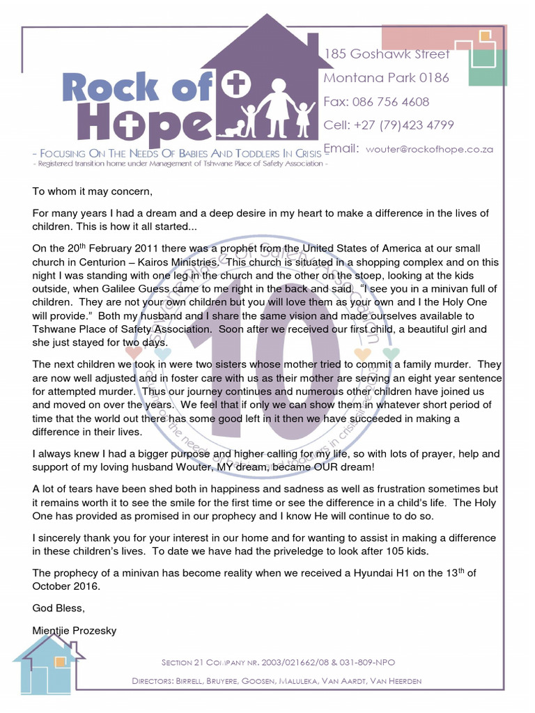 Profile Rock of Hope 2020 | PDF