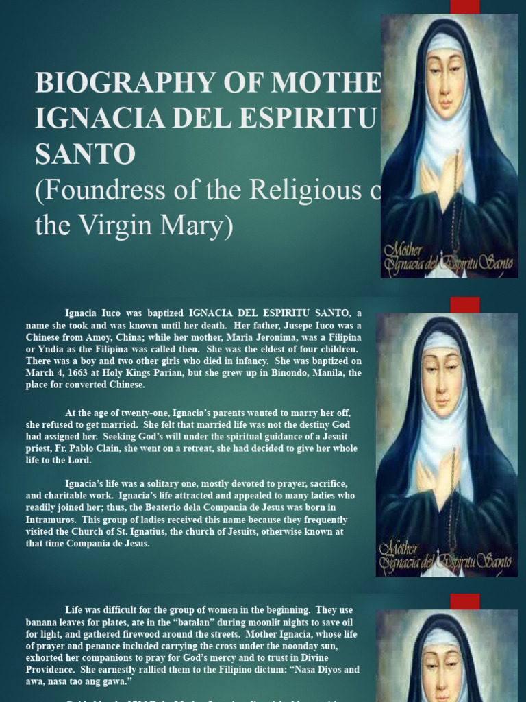 Biography of Mother Ignacia Del Espiritu Santo | PDF | Religion ...