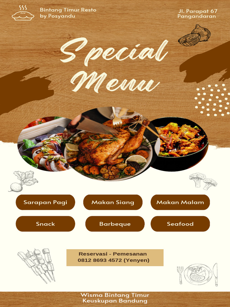 Menu Wisma Bintang Timur Pangandaran | PDF
