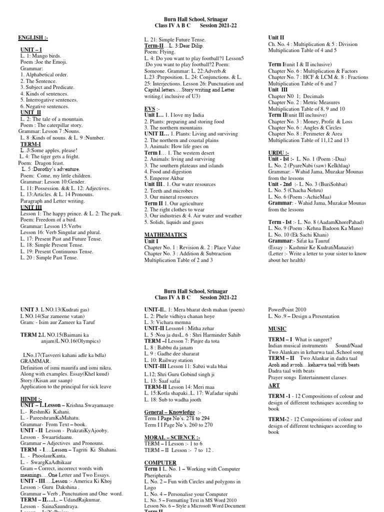 CLASS 4. Syllabus | PDF | Language Mechanics | Linguistic Morphology