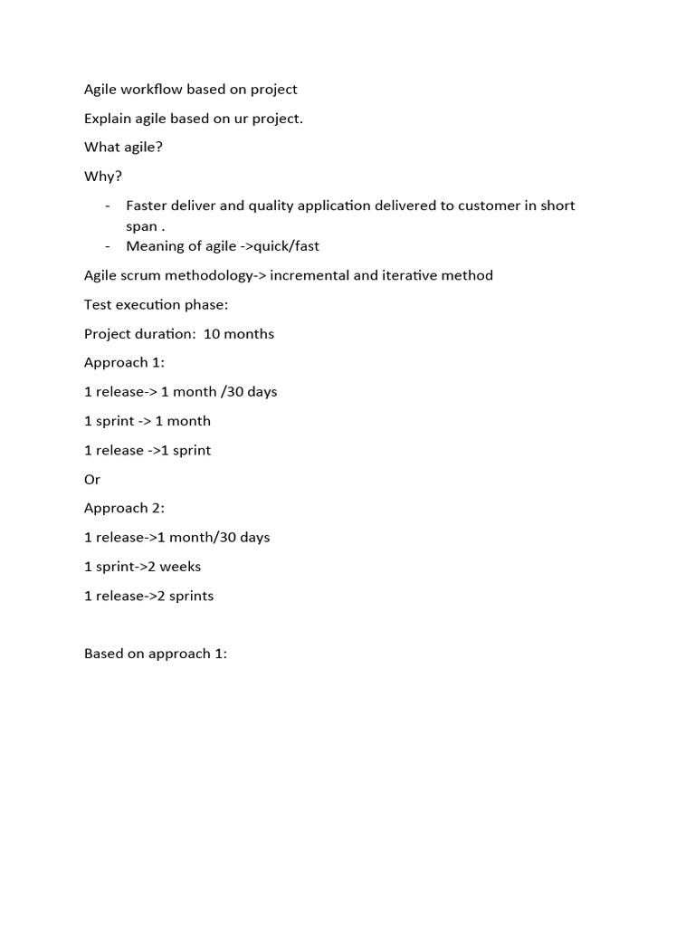 Agile Workflow Based On Project Pdf Agile Software Development