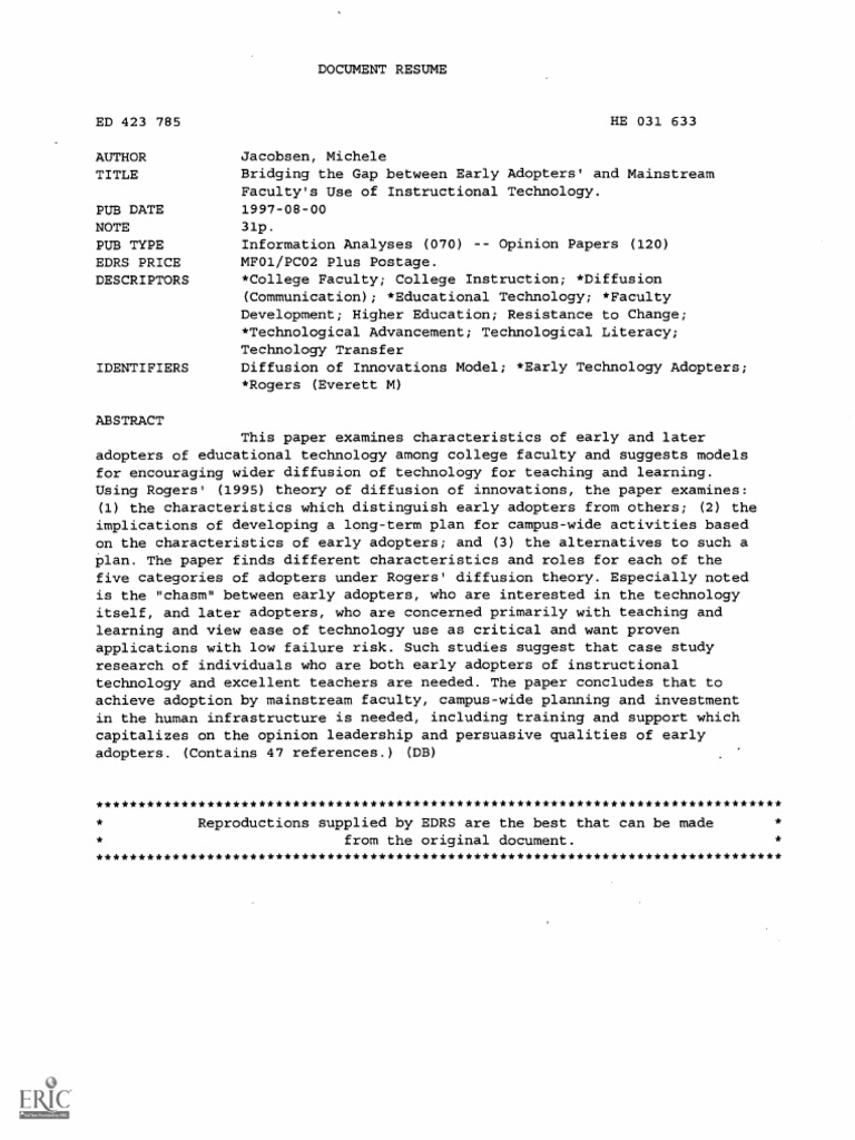 Journal - Bridging_the_Gap_between_Early_Adopters | Download Free PDF | Educational Technology ...