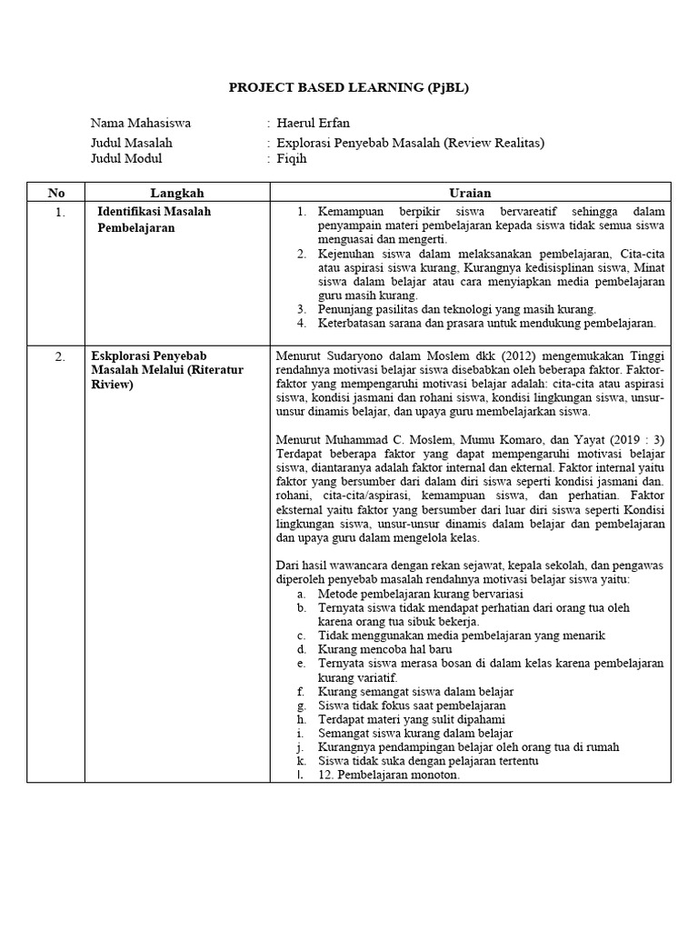 PROJEK BASED LEARNING Modul 3 | PDF