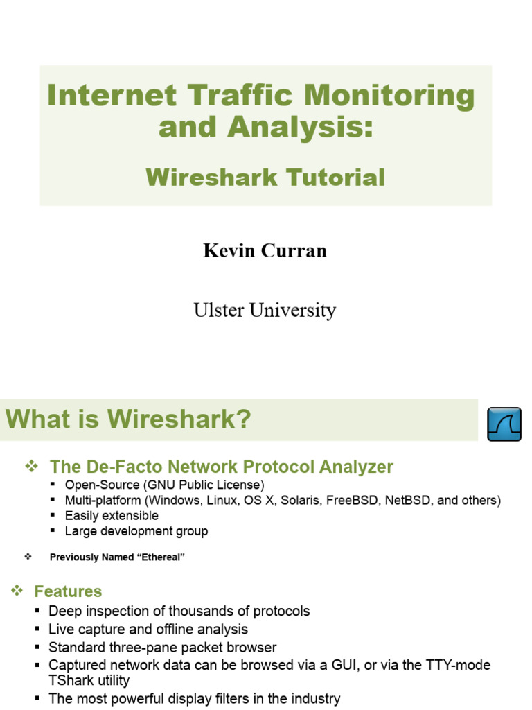 Chapter1- Wireshark Tutorial | Download Free PDF | Transmission Control ...