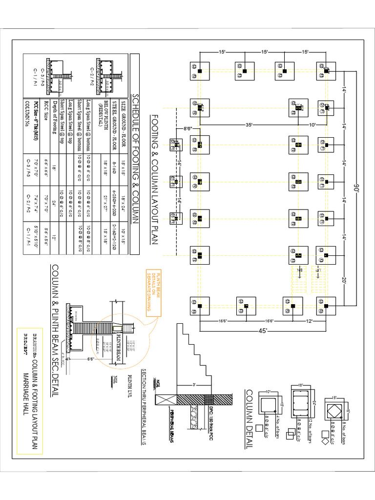 Footing & Column Layout Plan | Download Free PDF | Sculpture