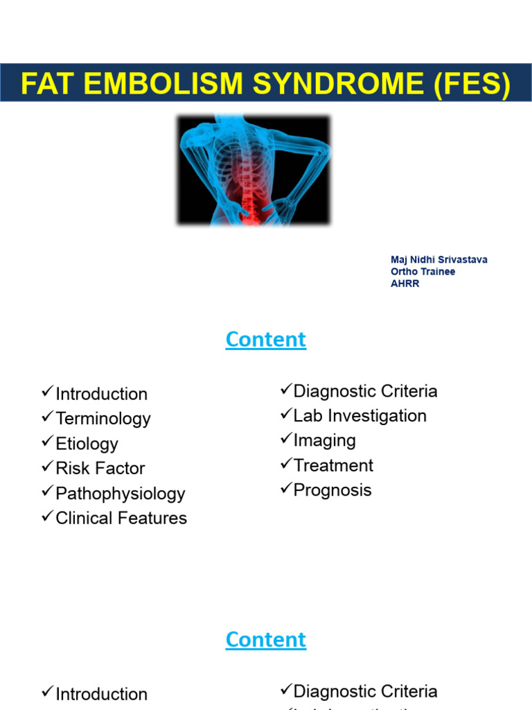 Fat Embolism Syndrome | PDF | Embolism | Medicine