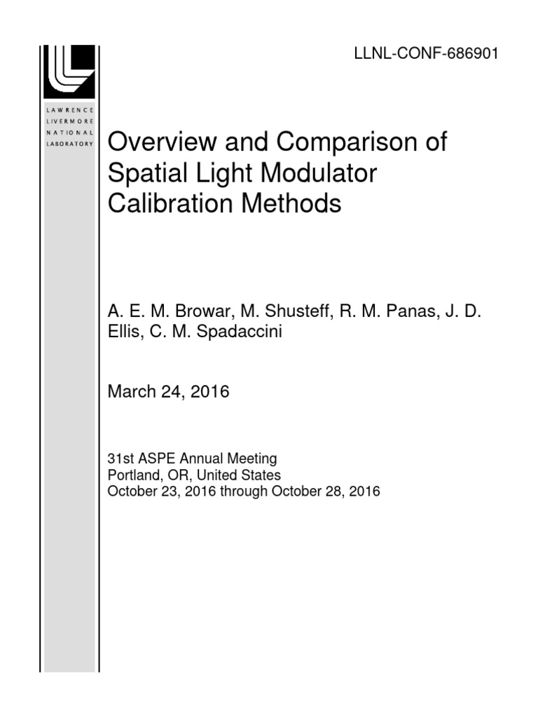 Overview and Comparison of Spatial Light Modulator Calibration Methods ...