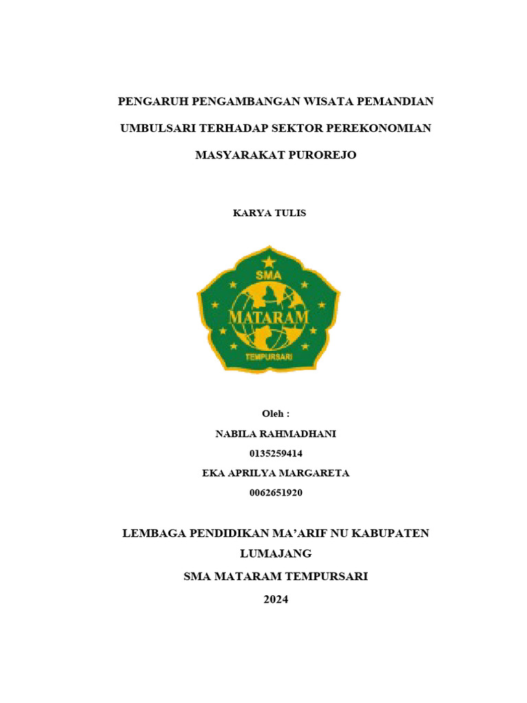 Karya Ilmiah Nabila Dan Eka Mapel Bahasa Indonesia-1 | PDF | Karier & Perkembangan