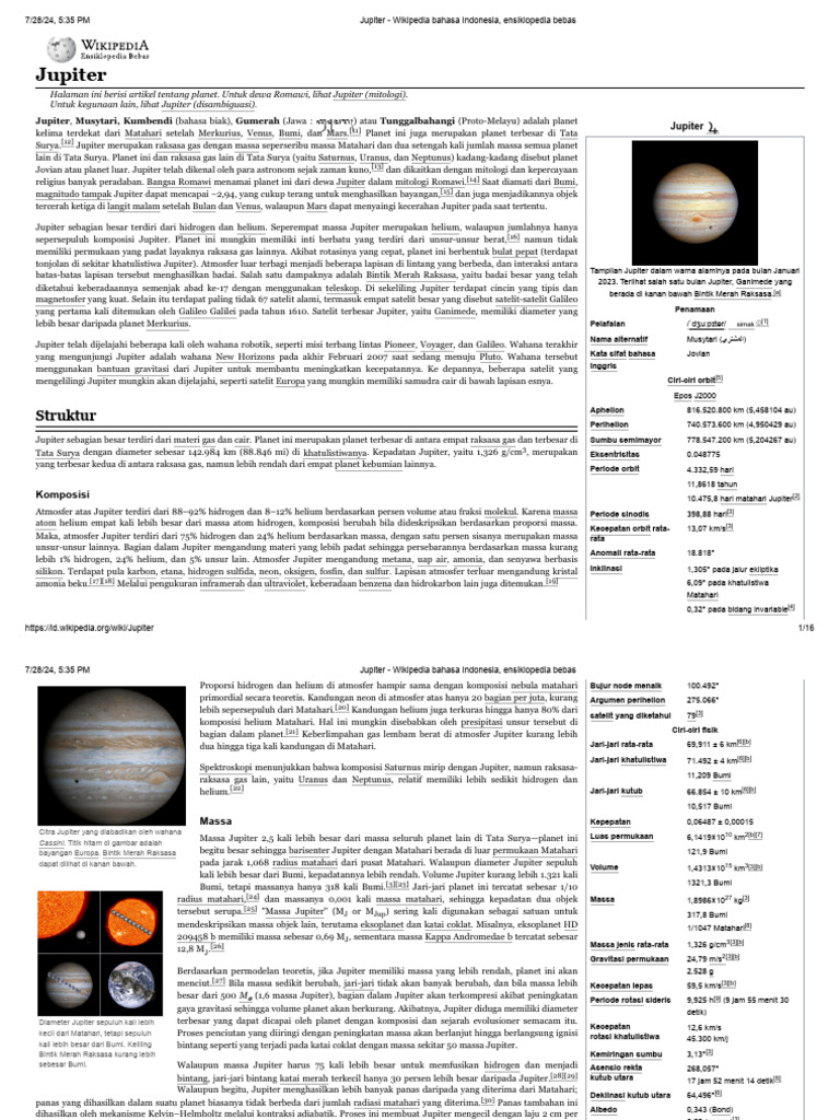 Gambaran Tentang Planet Jupiter | PDF