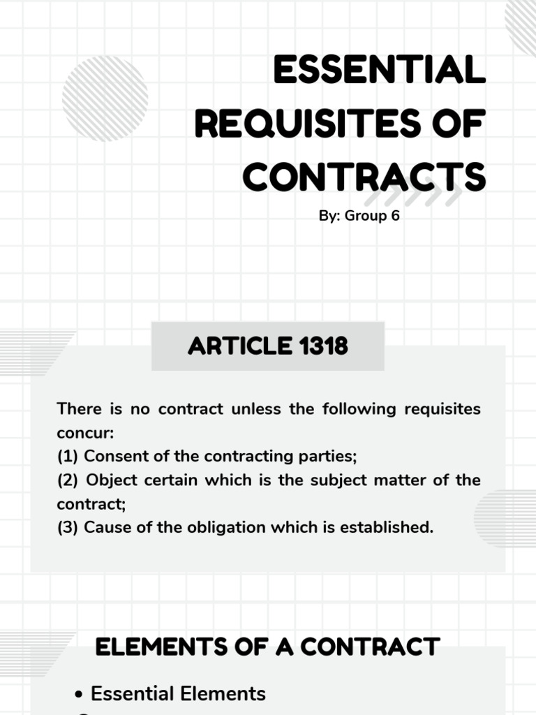 Essential Requisites of Contracts | PDF | Offer And Acceptance ...