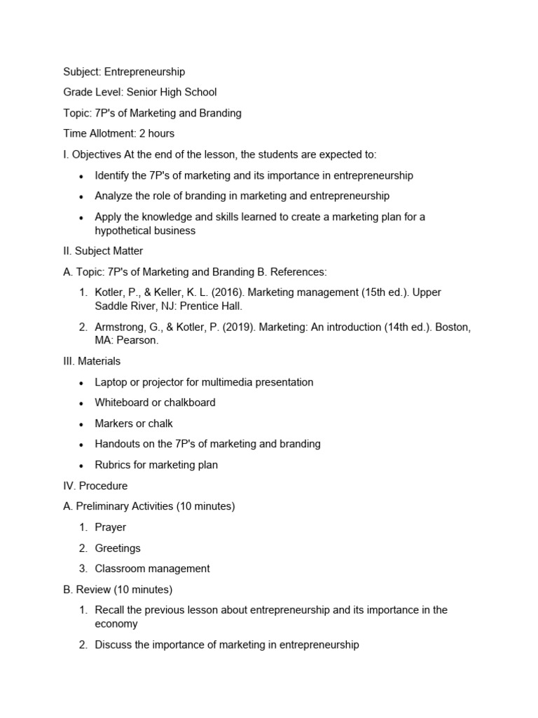 Cot Entrep 1 | PDF | Entrepreneurship | Marketing