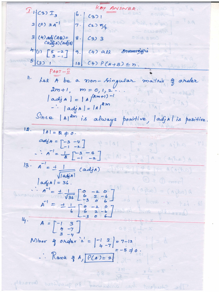 Ans Maths TM em 12TH | PDF