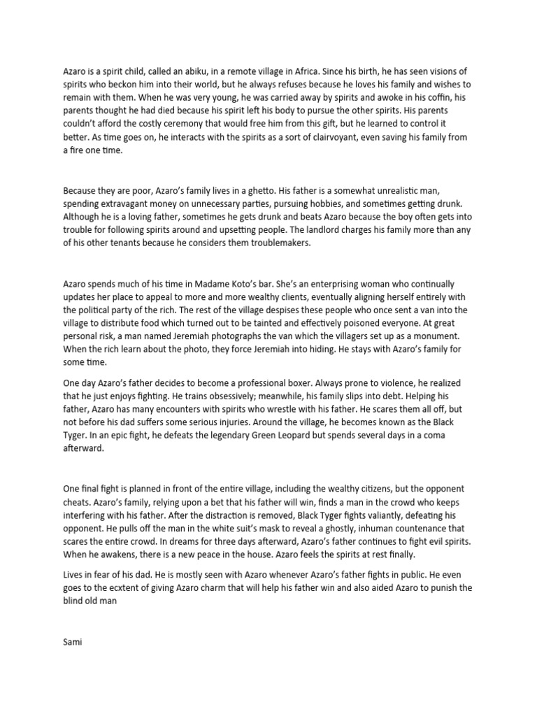 The Famished Road | PDF | Mystery, Thriller & Crime Fiction | Poetry