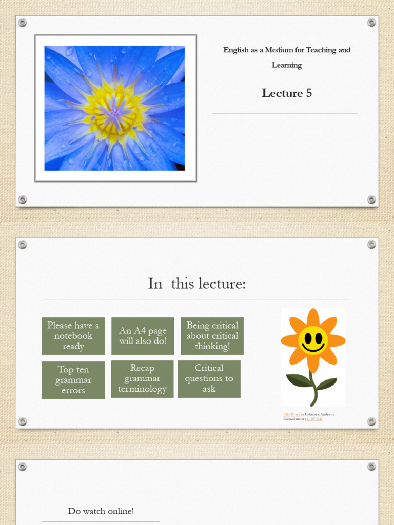 2024 - Lecture 5 - Critical Thinking and Language Instruction - 1 March | PDF | Verb | Subject ...