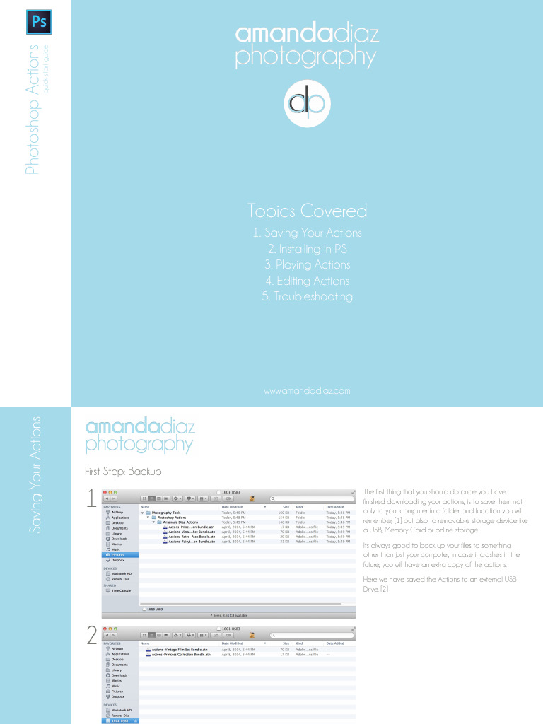 Amanda Diaz Photoshop Action Quick Start Guide 2 | PDF | Computer File | Computer Data Storage