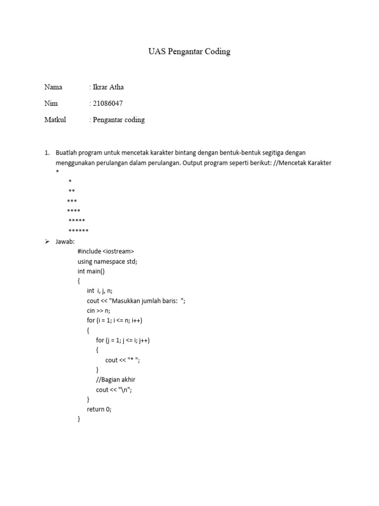 UAS Pengantar Coding | PDF