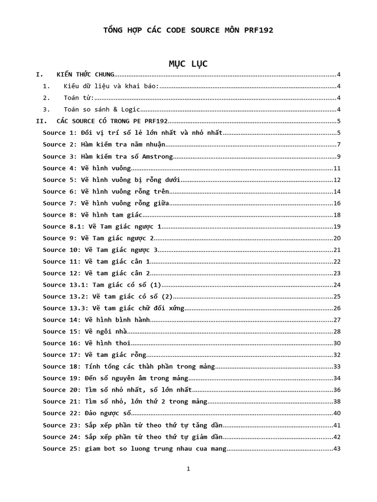 T NG H P Các Source Môn PRF192 | PDF