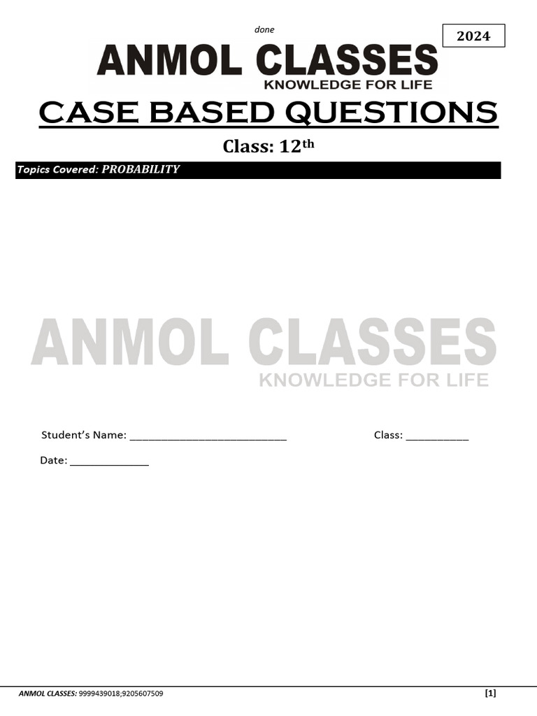 Case Study Probability | PDF | Odds