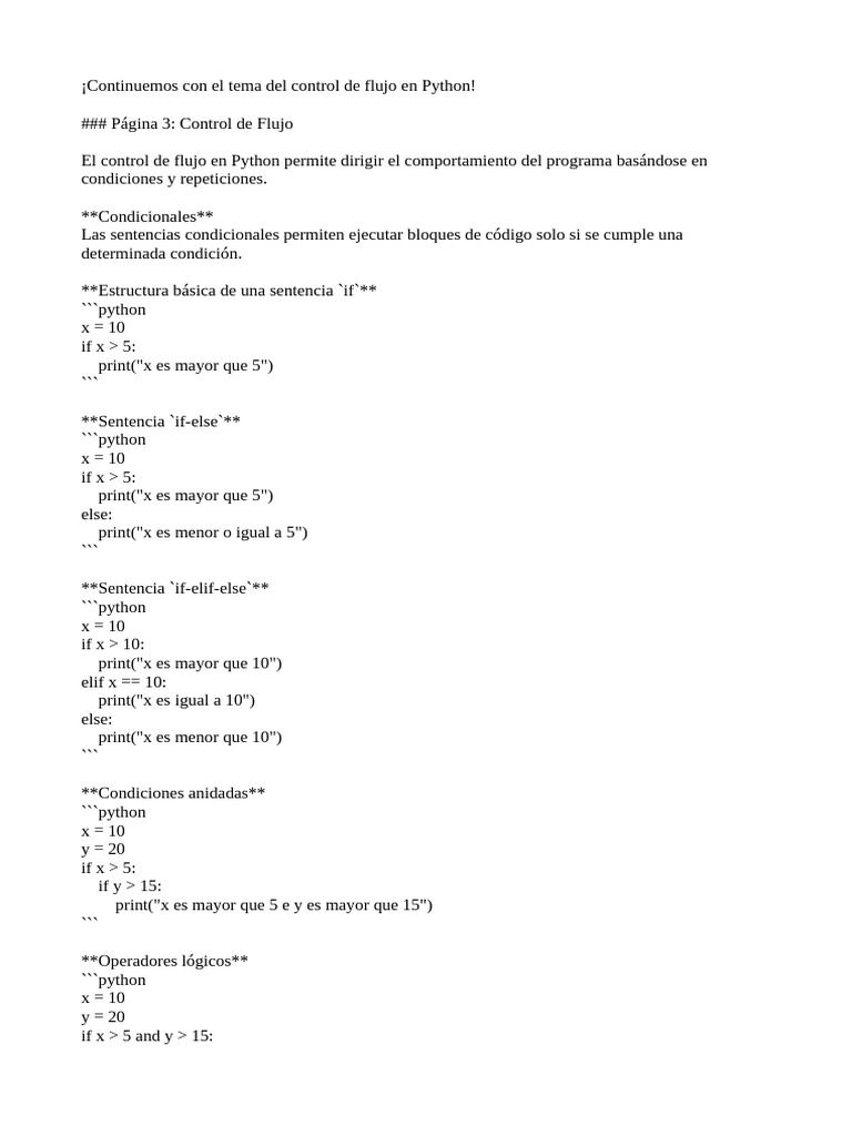 Tema 3 | PDF | Python (lenguaje de programación) | Flujo de control