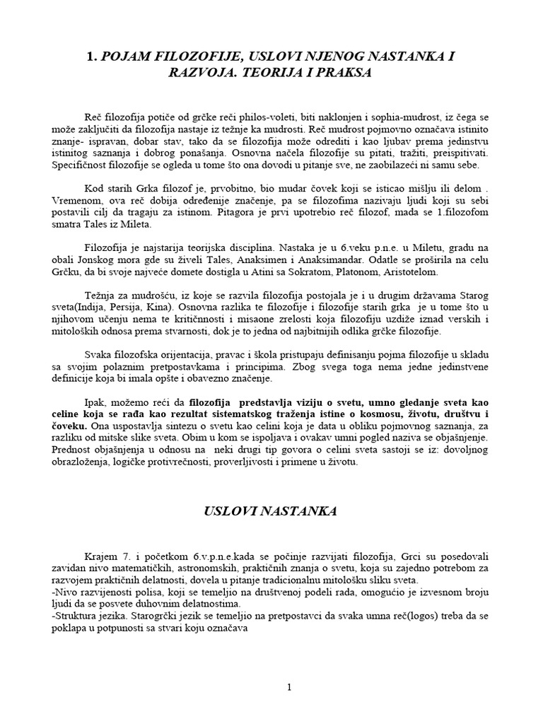 Pojam Filozofije | PDF
