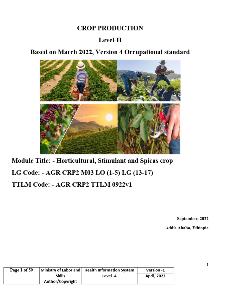 Horticultural, Stimulant and Spicas Crop | PDF | Tillage | Soil