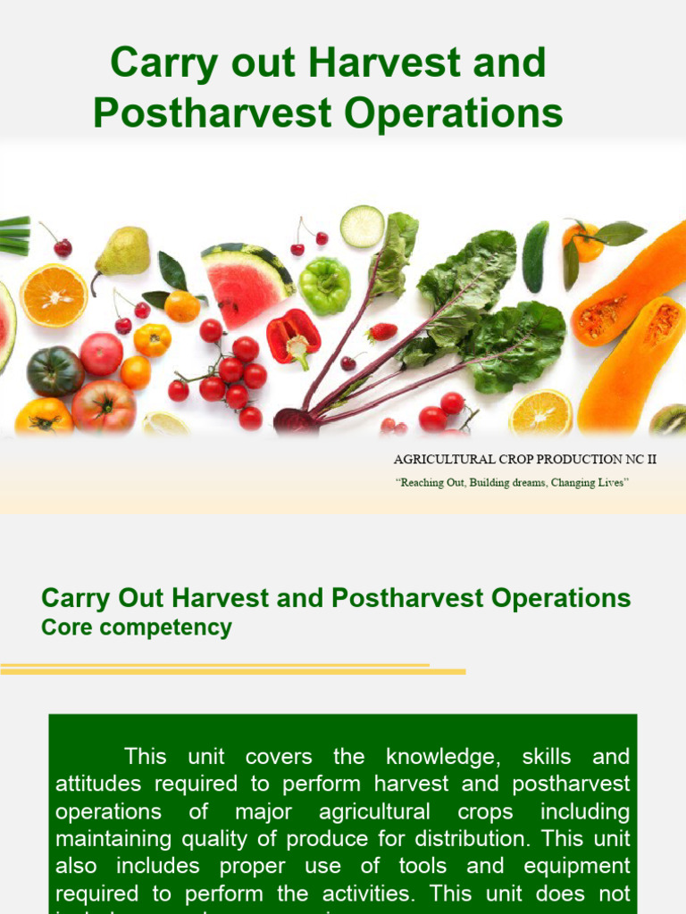 8Carry Out Harvest and Postharvest Operations | PDF | Postharvest ...