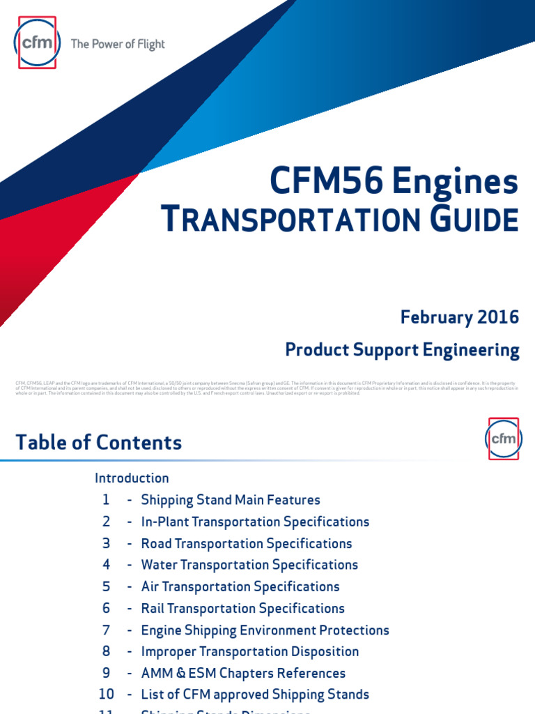 CFM56 Engines Transportation Guide 2016 Rev00 | PDF | Cargo | Trailer (Vehicle)