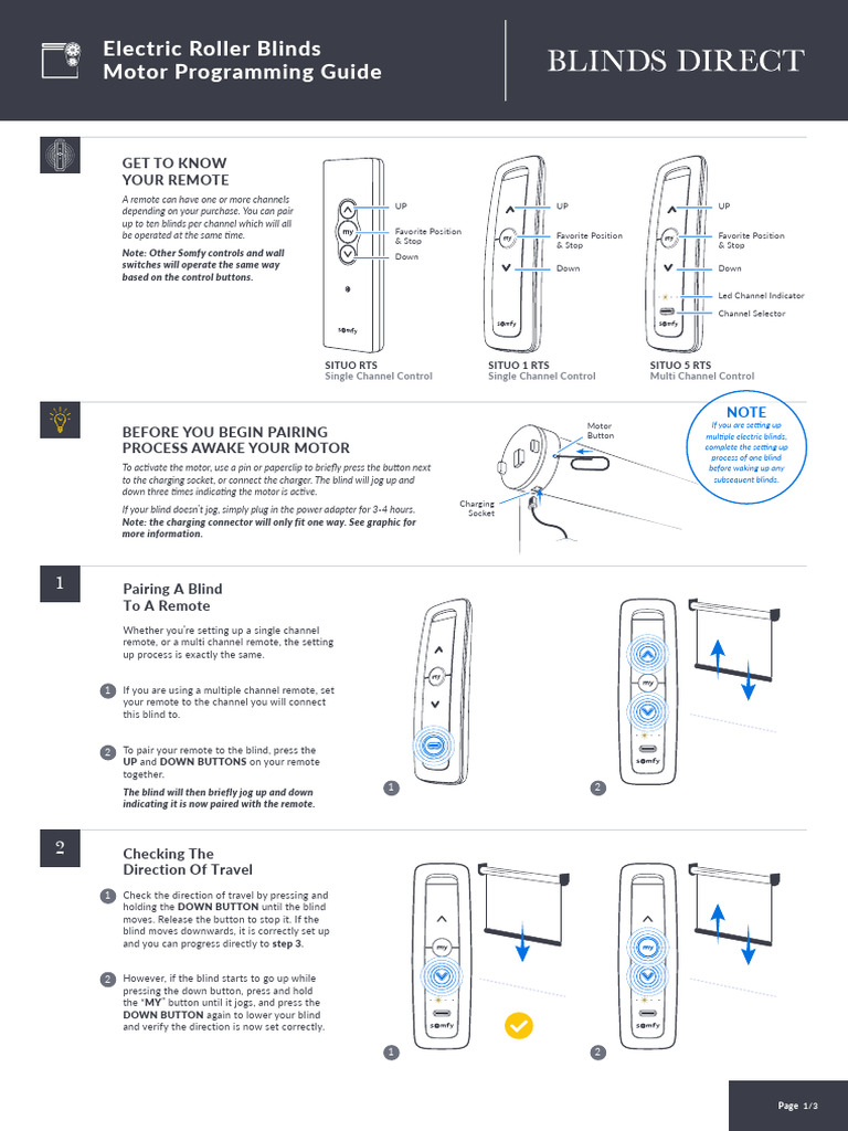 Electric Blinds Setup and Programming Guide | PDF | Electrical ...