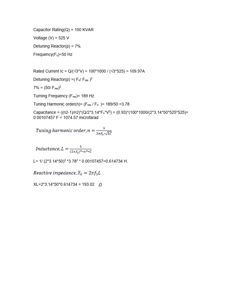 Capacitor Calculation | PDF