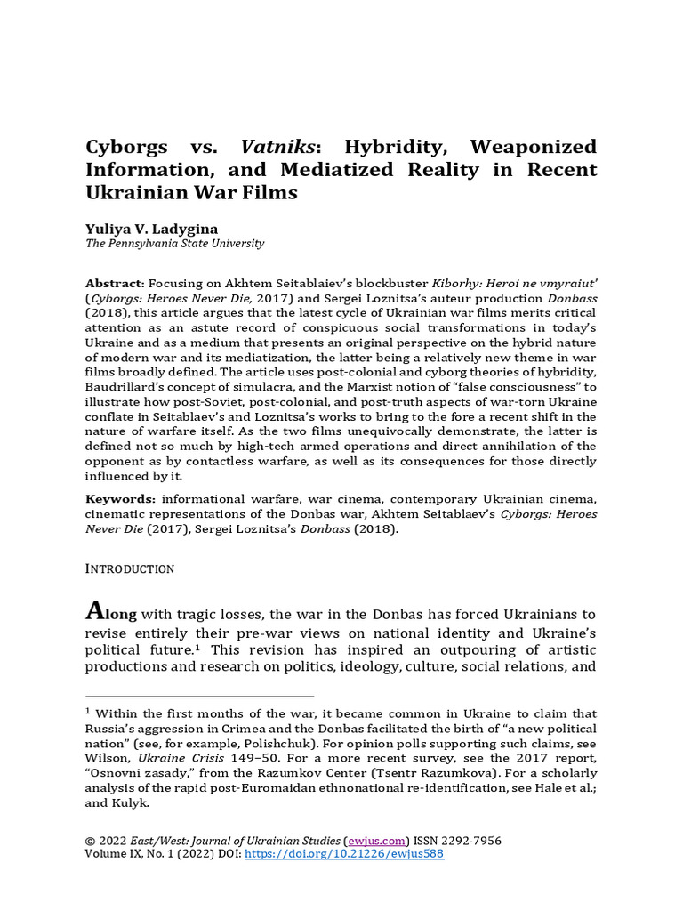 Cyborgs vs. Vatniks: Hybridity, Weaponized Information, and Mediatized ...