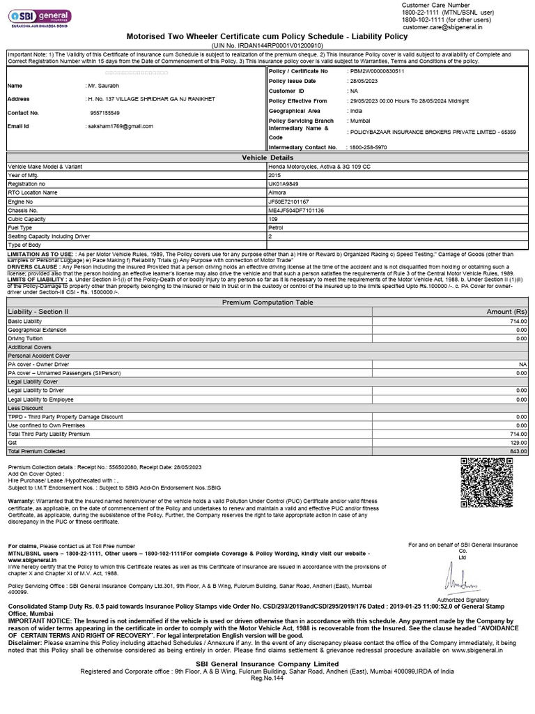 Policy_Copy | Download Free PDF | Liability Insurance | Insurance
