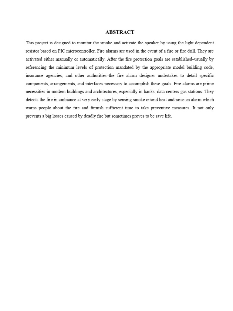 ABSTRACT | Download Free PDF | Microcontroller | Security Alarm