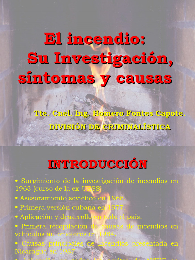 El Incendio Su Investigación, Síntomas y Causas | PDF | Combustión ...