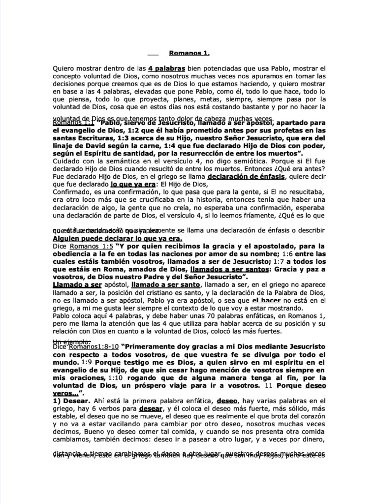 analisis romanos capitulo 1 | PDF