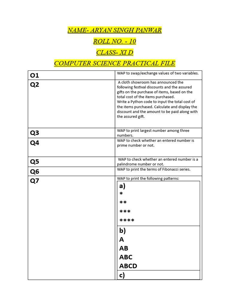 Computer Practical File. | Download Free PDF | Computer Science | Computing