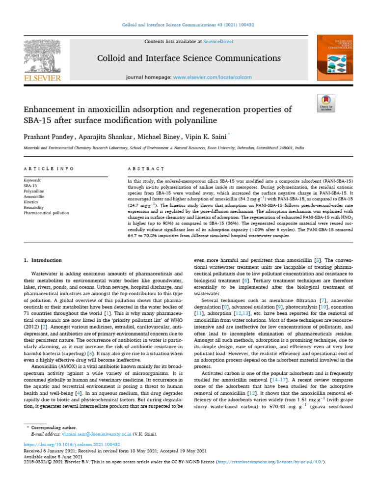 Paper 2 | PDF | Adsorption | Sewage Treatment