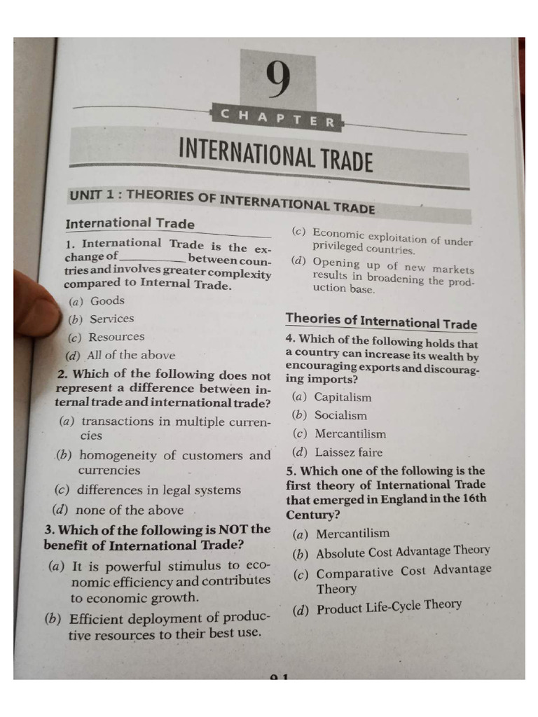 International Trade practice questions | PDF