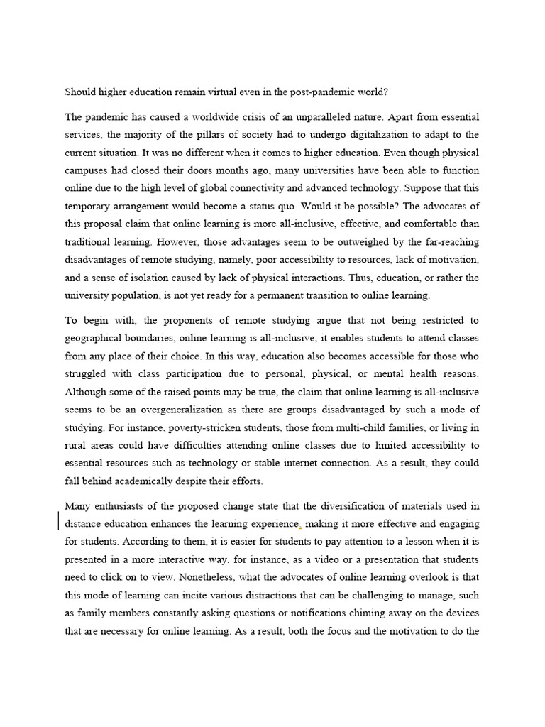 3BA 1MA Sample Arg Essay | PDF | Educational Technology | Learning