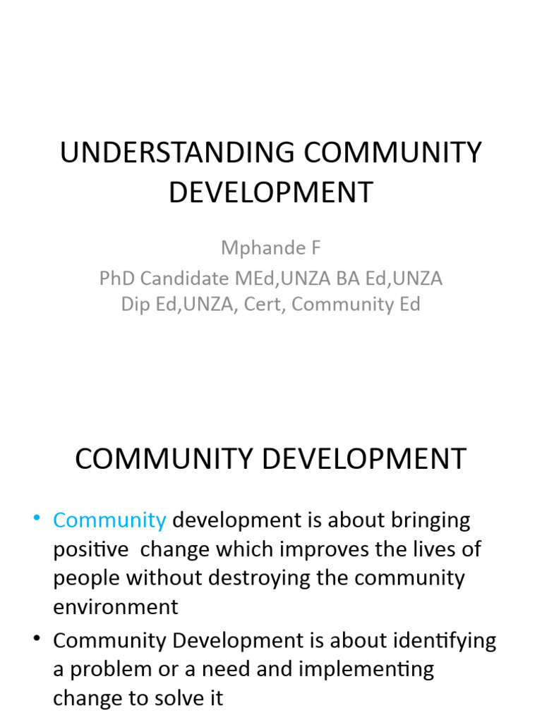 Understanding Community Development | PDF | Economic Growth | Economic Development