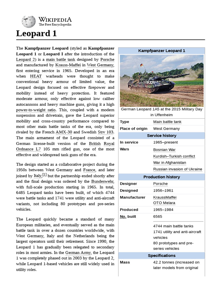 Leopard 1 | PDF | Tanks | Military Vehicles